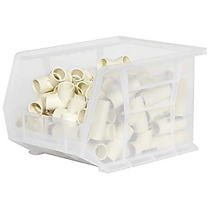 Akro-Mils 30239 AkroBins Plastic Storage Bins, Space-Saving Stackable Bins, Garage Organization Bins, Pantry Organization, Craft Storage, 11-Inch x 8-Inch x 7-Inch, Clear, 6-Pack