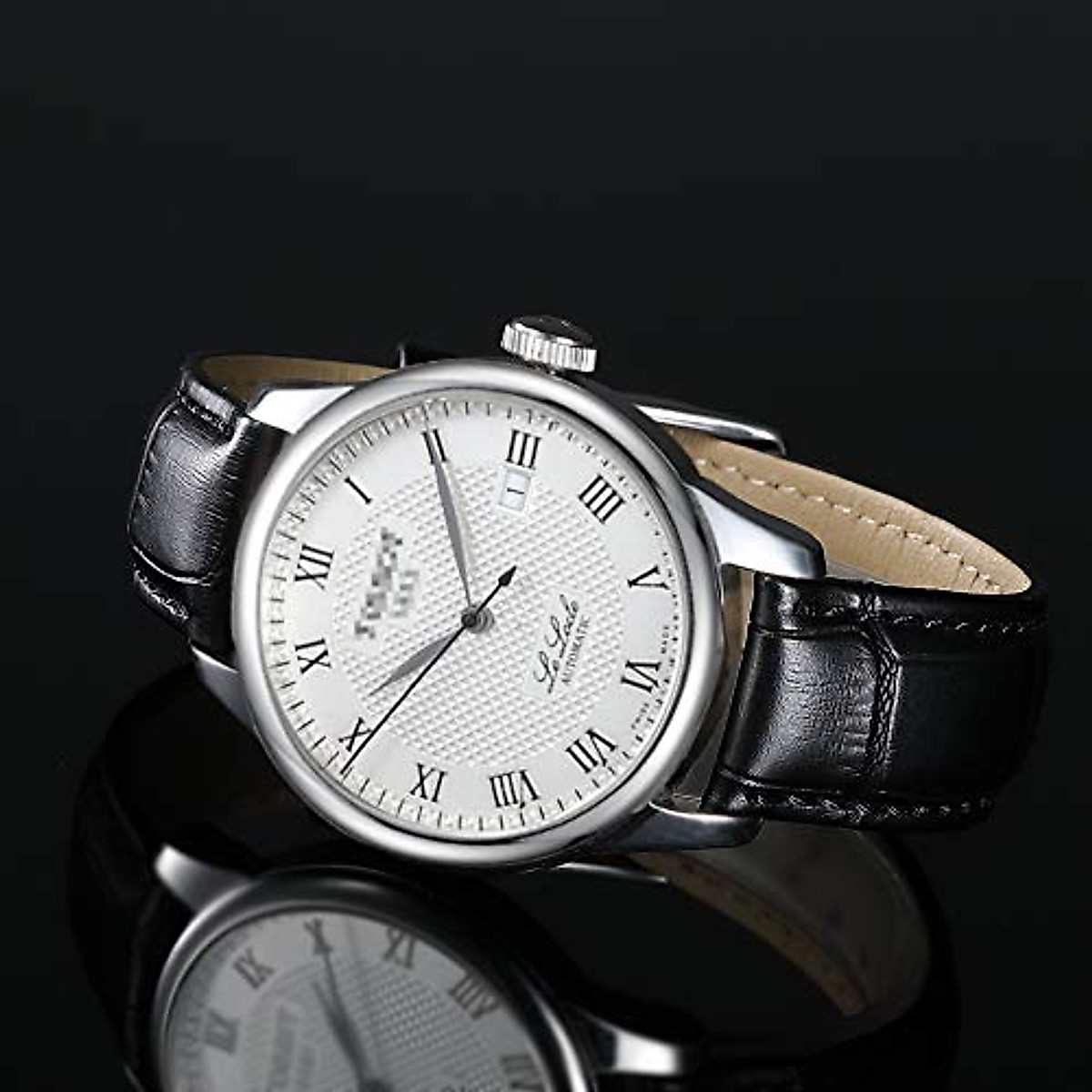 iStrap Leather Watch band Alligator Grain Calfskin Replacement Strap Stainless Steel Buckle Bracelet for Men Women-18mm 19mm 20mm 21mm 22mm 24mm-Black Brown