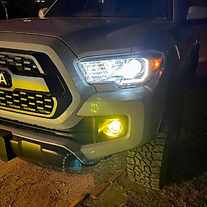 Z-OFFROAD Yellow LED Fog Lights Assembly with Clear Lens for Tacoma 2016-2022 4Runner / Tundra 2014-2019 Camry 2007-2014 Amber Golden Yellow Bumper Driving Lamps Replacement