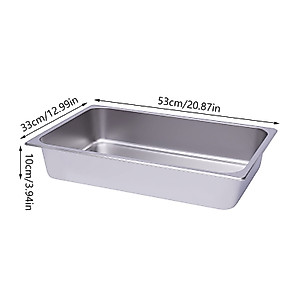 6 Pack Food Pan Commercial Tray Full Size 4" Deep Steam Table Stainless Steel Table Pan Restaurant Catering Hotel Food Warmers Cookware