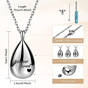 Kigeli 3 Pieces Urn Necklaces for Ashes Memorial Cremation Ashes Urn Pendant Necklace Cremation Jewelry for Ashes Urn Necklace for Ashes for Women Men