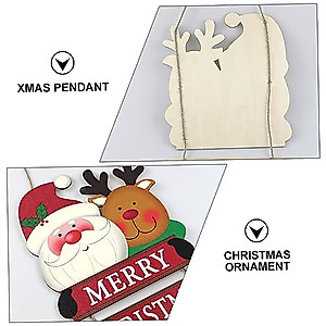 Artibetter 1pc Christmas Door Plate Pendant Halloween Decor Halloween Home Decor Christmas Decor Christmas Hanging Wood Christmas Door Sign Wooden Christmas Ornament Red Festival Pendant Prop