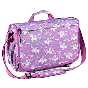 VASCHY Messenger Bag for Kids, Cute 15.6inch Laptop Crossbody School Bag for Boys Girls Teens Women Unicorn