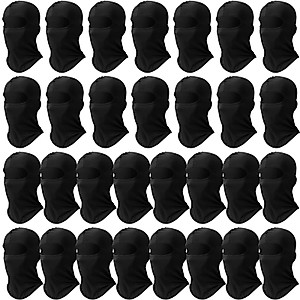 30 Pcs Balaclava Ski Face Mask Full Face Cover Mask UV Protection Cooling Neck Gaiter Winter Summer for Men Women Outdoor (Black, Simple Style)