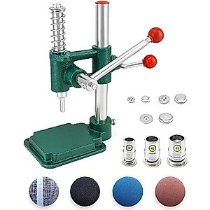 HACSYP Hand Press Punching Machine, Handmade Fabric Covered Button Maker Machine Kit, Cloth Button Cover Making Machine DIY Tools with 3 Molds