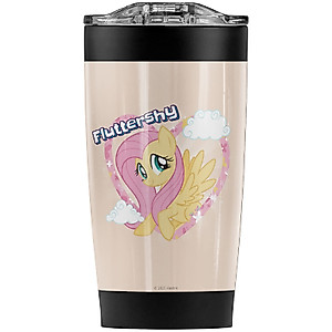Logovision My Little Pony Tv Fluttershy Stainless Steel Tumbler 20 oz Coffee Travel Mug/Cup, Vacuum Insulated & Double Wall with Leakproof Sliding Lid | Great for Hot Drinks and Cold Beverages