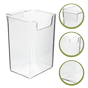 Clear Office Trash Cans Small Waste Bin Cabinet Hanging Trash Can Clear Container Plastic Waste Paper Container for Bathroom Kitchen Office