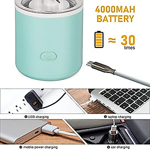 Portable Blender USB Rechargeable,Small Juicer Machines Cup For smoothies and shakes, Mini Fruit Mixer Cup with Six Blades (Blue)