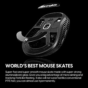 Superglide - Fastest and Smoothest Mouse Feet/Skates Made with Ultra Strong Flawless Glass Super Fast Smooth and Durable Sole for Pulsar Xlite Wireless / V2 & V2 Mini Wireless Gaming Mouse (Red)