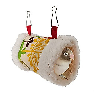 ShanLily Warm Bird Nest House Bed Hanging Hammock Plush Hanging Snuggle Cave Hut for Pet Parrot Parakeet Cockatoo