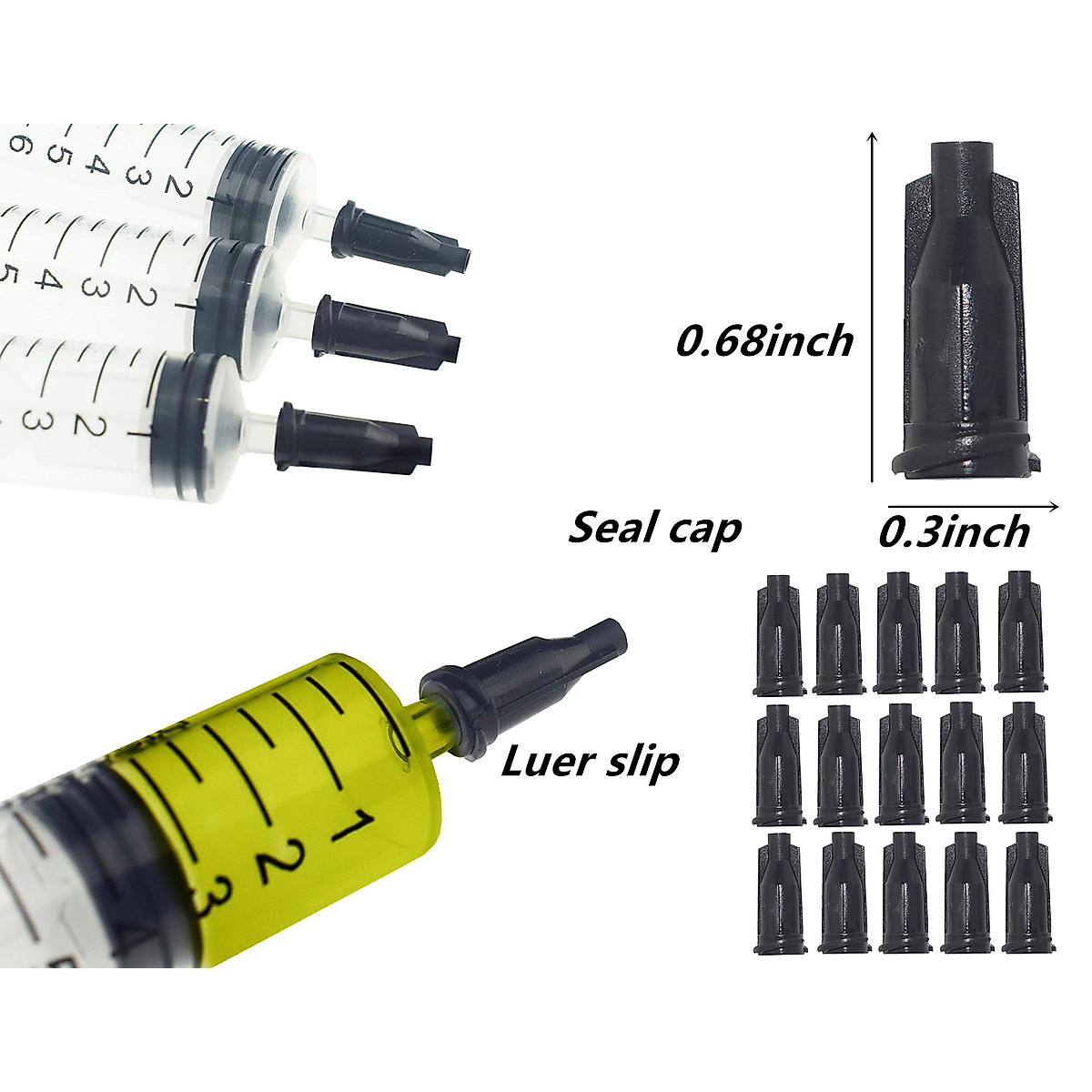 30 Pack 10ML Plastic Syringe Luer Slip with Cap, Great for Measuring, Refilling Watering and Pets Feeding(Non-sterile) (10ML)