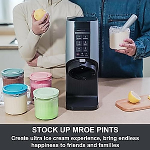 Omnikit Containers Replacement for Ninja Creami Pints and Lids - 4 Pack, 16oz Cups Compatible with NC301 NC300 NC299AMZ NC290 Series Ice Cream Maker - Airtight Anti-slip (Breeze series - 4 pack - 2)