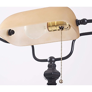 Kenroy Home Classic Banker Lamp ,15.5 Inch Height, 13 Inch Width, 10.5 Inch Ext. with Oil Rubbed Bronze Finish