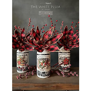 Redesign with Prima Prima Redesign Xmas Tag 6inch X 12inch Transfer red, green, tan, black