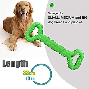 LECHONG Durable Dog Chew Toys 13 Inch Bone Shape Extra Large Dog Toys with Convex Design Strong Tug Toy for Aggressive Chewers Medium and Large Dogs Tooth Cleaning