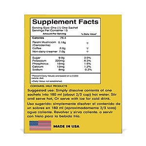 Eternal Spirit Beauty Asian Latte Coffee Singles - Indulge in Instant Luxury with Individual Packets for Quick and Velvety Bliss (15 Sachets - 0.64 Oz Each)