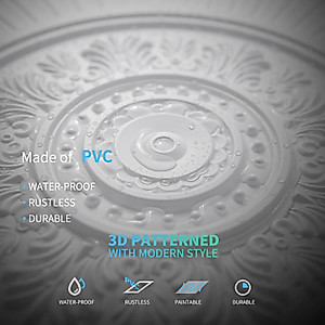 Art3d 12-Pack Drop Ceiling Tiles 2x2 FT, Decorative Easy Install PVC Ceiling Panels for Interior Kitchen Bathroom Basement, 24x24 Inch, White