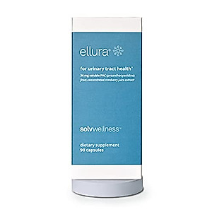 ellura Solv Wellness Clinically Proven Cranberry Supplement: Get Ahead of UTIs with 36mg of 100% Bioavailable PAC, 90 Capsules