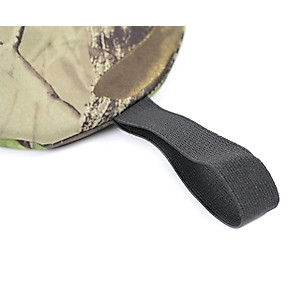 SUNYA Neoprene Compound Bow Sling, Silent Hunting or Fast Movement 2 Carrying Modes Switchable. Padded Shoulder Sling Removable & Adjustable. Camouflage Fabric. (Camo with Green Strap)
