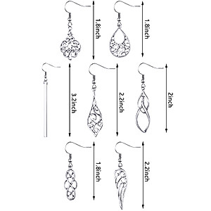 7 Pairs Celtic Knot Dangle Earrings Knot Silver Earrings Teardrop Hoop Earring
