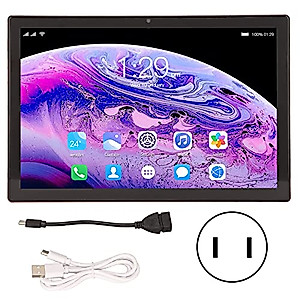 10 inch Tablet, Quad Core Processor 128GB Storage Call Tablet, IPS HD Touch Screen WiFi 11 Portable Tablet, Battery Life Gold