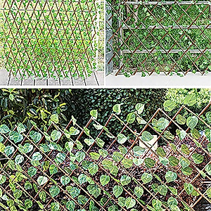 SMLJFO Artificial Ivy Leaf Privacy Fence Screen Plants Vine Hanging Garland Stretchable Fence for Outdoor Garden Porch Patio Home Decor/Big Begonia Leaves