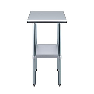 AmGood Stainless Steel Work Table | Metal Utility Table (Stainless Steel Table, 20" Long x 20" Deep)