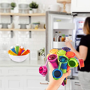 Silicone Ice Pop Molds Wpunwen Ice Popsicle Molds with Lids 6 Pcs Silicone Popsicle Molds for Kids with Clean Brush Durable Reusable Popsicle Tubes Multi color