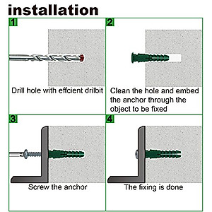 DIY.TK Plastic Self Drilling Drywall Ribbed Anchors with Phillips Pan Head Self Tapping Screws Assortment Kit,66 Pieces