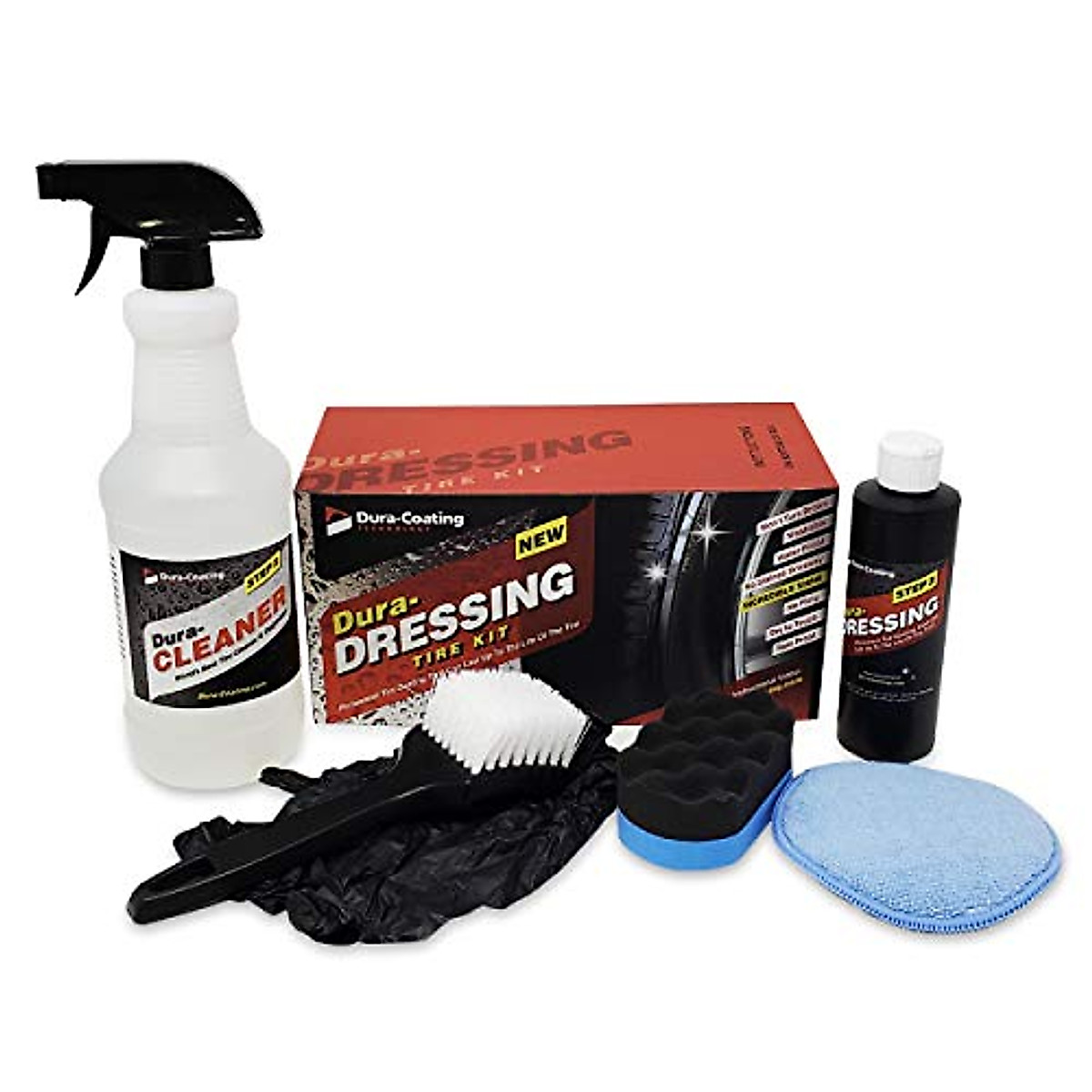 Dura-Dressing Total Tire Kit, XL Kit for 2-3 Cars or 1 Large Truck – Tire Dressing and Cleaning Kit – Made in the USA to Ensure your Tires Shine and Look Great