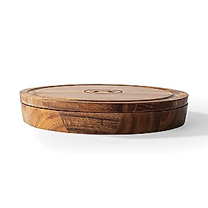 Outset Acacia Wood Cocktail Rimmer, 6.25" Diameter