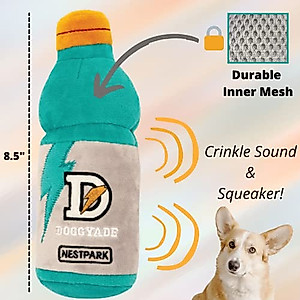 Nestpark Fitness Funny Dog Toys - Doggyade and Doggy Dumbbell Workout Parody Cute Dog Toys - 2 Pack (Workout Pack)