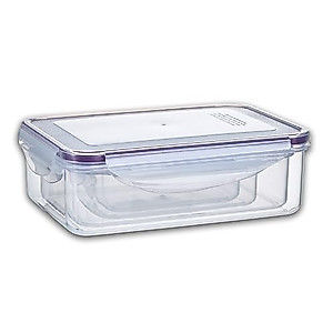 SnapMate - Set of 4 Rectangle Nesting Food Storage Containers - Reusable, BPA Free Plastic, Snap Lock Lids With a Leakproof Silicone Seal. Great for Snacks, Soup, Fruit, Salad and Food Storage
