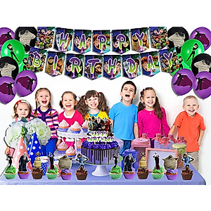 Birthday Party Supplies, Party Decorations Set Includes Happy Birthday Banner,Balloons, Cake Toppers and Cupcake Toppers for Kids Gift Birthday Party
