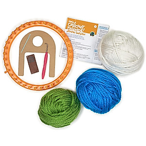 Simplicity 43-40023 Jonah's Hands DIY Hat Beginners Crochet Kit for Kids and Adults, Finished Project 7.5" x 26", Multicolor 7 Piece