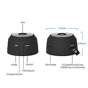 Wireless Mini WiFi Hidden Camera, Upgraded HD 1080P Portable Home Security Cameras with Night Vision, Monitor Detection Tiny Cameras for Indoor/Outdoor(Not Included SD Card)