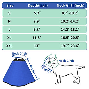 Tarovvoo Soft Dog Cone, Soft Cone for Dogs After Surgery for Large Medium Small Dogs, Comy Dog Cone Alternative, Adjustable Dog Recovery Collars to Stop Licking (Blue, Medium)