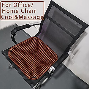 INCH EMPIRE Summer Cool Natural Maple Beads 678pcs Car Seat Cover Office Home Chair Square Pad Breathable Cushion(Light Brown)