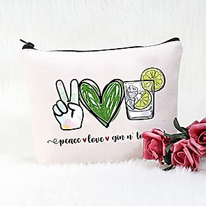 POFULL Gin Drinking Gift Gin Lover Gift Alcohol Drinker Gift Alcohol Lover Gift Drinking Lover Gift (peace love gin bag)