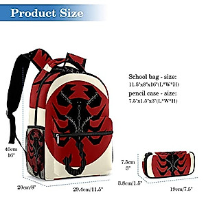 LLNSUPPLY Black Scorpion School Backpack for Girls Boys Bookbag for Women Men with Pencil Case