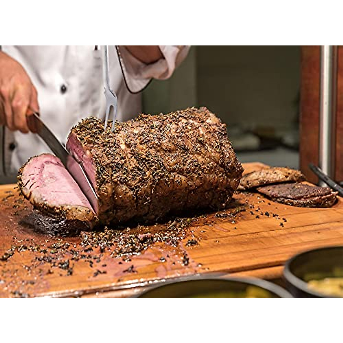 Begatter Meat Carving Fork, 13.3 Inch Long Cooking Fork for Kitchen, Stainless Steel Serving Fork Barbecue Fork, 2 Pieces