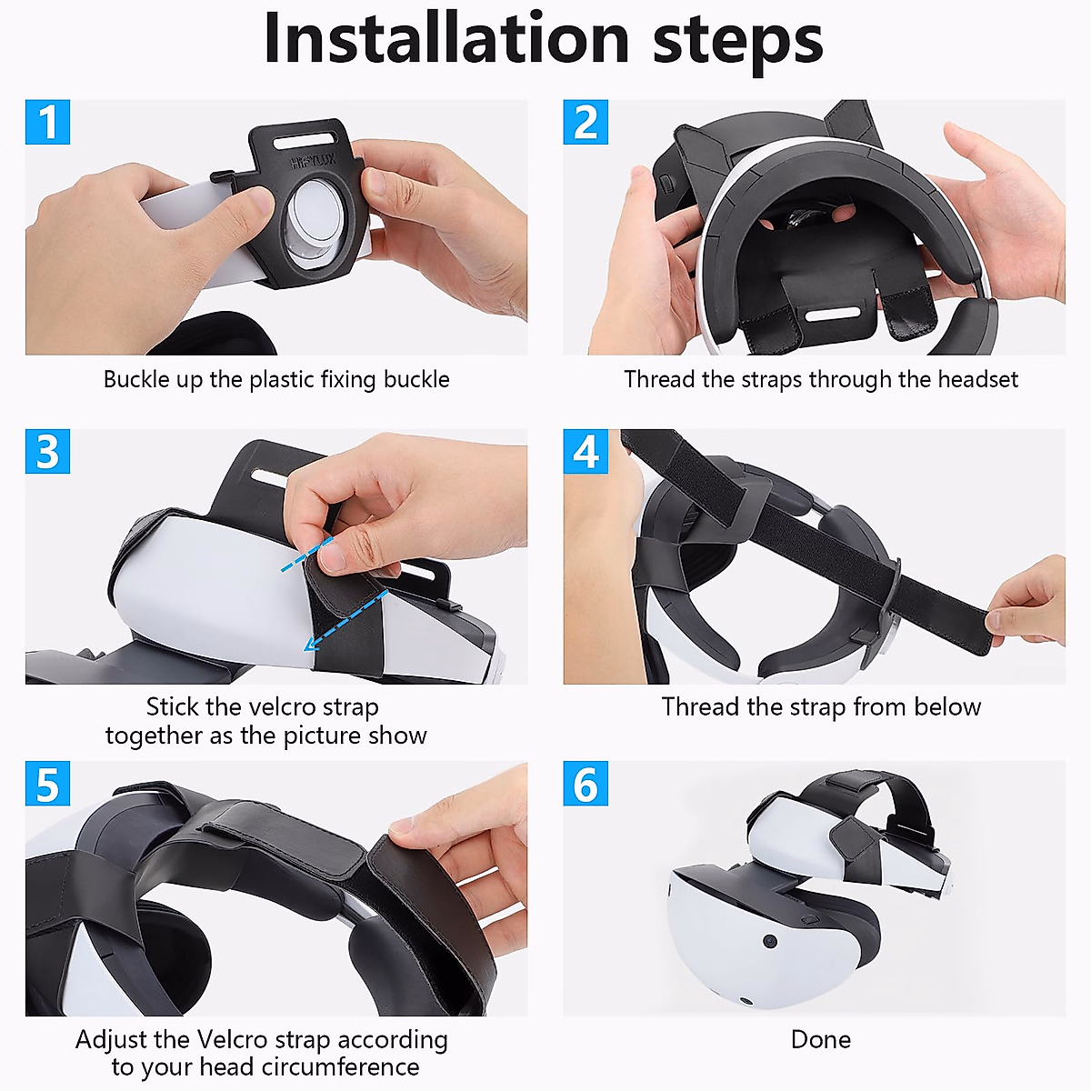 Head Strap for PlayStation VR2, PSVR 2 Strap Accessories Compatible with PS5 VR2 -Adjustable, Enhanced Comfort, Reduce Head Pressure