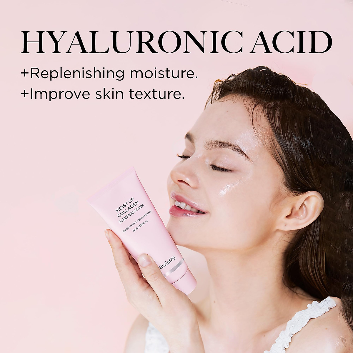 Elishacoy Moist Up Collagen Sleeping Face Mask Skincare, Hydrating, brightening Sleep Mask for Overnight Face Cream with Vitamin E, Korean Face Masks for Skin care, Anti Aging Moisture 50ML, 1.69fl.oz