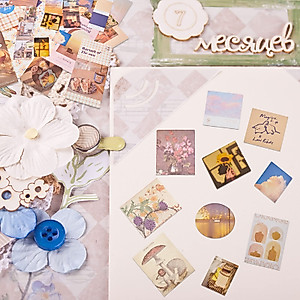 Crtiin 1388 Pcs Scrapbooking Supplies Kit, Christmas Aesthetic Scrapbook Kit Journaling Supplies for A6 Grid Notebook, Stationery, Aesthetic Scrapbook Paper DIY Art Craft Gift for Women