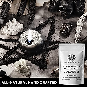 Black Salt for Protection Rituals, Wiccan Supplies, Sal Negra para Rituales de Brujeria (2 oz Bag) - Witches & Wiccan Witchcraft Supplies