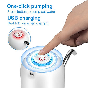 Water Dispenser 5 Gallon - iGreely Electric Drinking Water Pump USB Charging Automatic Portable Water Switch for Universal 2-5 Gallon Bottle