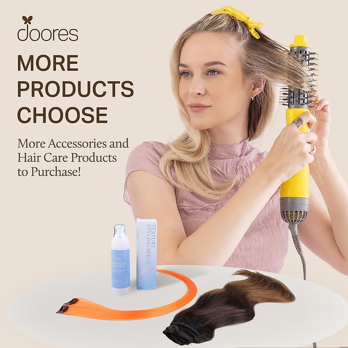 DOORES Balayage Dark Brown to Chestnut Brown Remy Clip-In Hair Extensions - 120g, 7pcs, 18 Inch