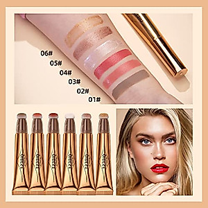 MEICOLY Contour Beauty Wand,Liquid Highlighter Stick Bronzer Cream with Applicator,Long Lasting Silky Smooth Blendable Contour Highlighter Wand,Cruelty Free,Contour +Highlighter, 2PCS