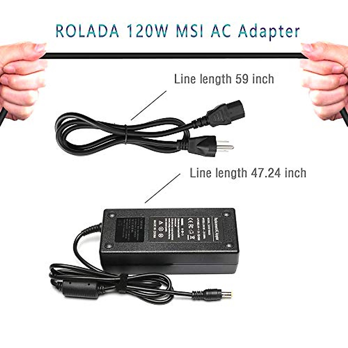 120W Laptop Ac Adapter Charger Power Cord Supply for MSI- Laptop CX62 GE60 GE60K GE62 GE70 GE70K GE72 GP60 GP70 GP72 GS60 GS70 MS-16GA Stealth MS-1756 MS-1757 MS-1771 MS163A E7235 E7405