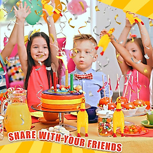 Libima 150 Pcs 6.3 Inch Screaming Rubber Chicken Toy Bulk, Mini Squeeze Rubber Chicken Small Squeak Toys, Prank Novelty Noise Toy for Pet Chew Party Gifts Reduce Separation Anxiety(Yellow)